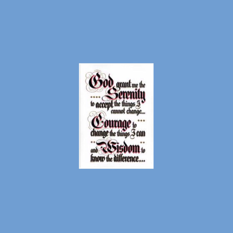 Serenity Prayer Table Card - Alcoholics Anonymous
