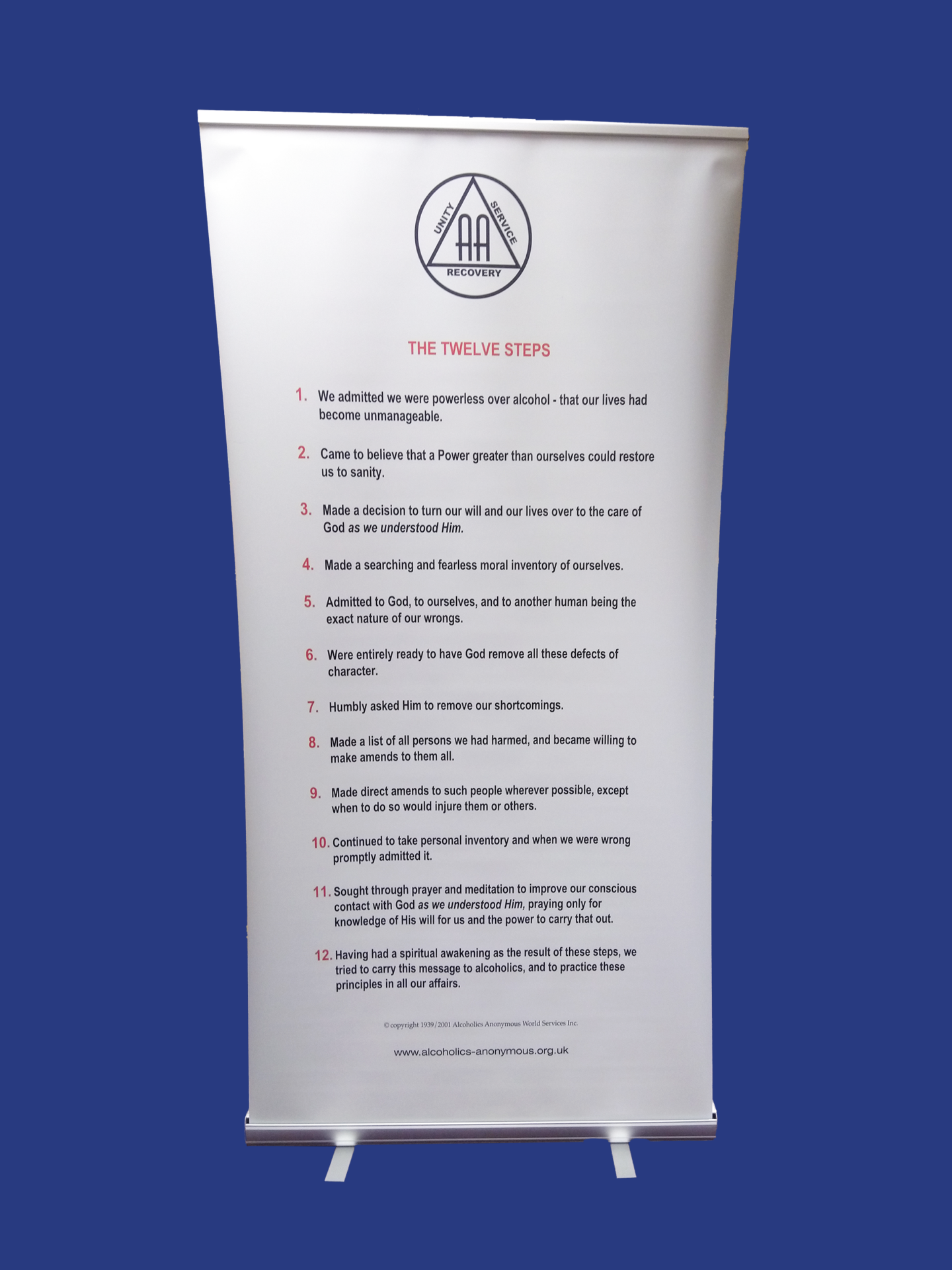 Banner - 12 Steps (Pull Up 2m x 1m) - Alcoholics Anonymous