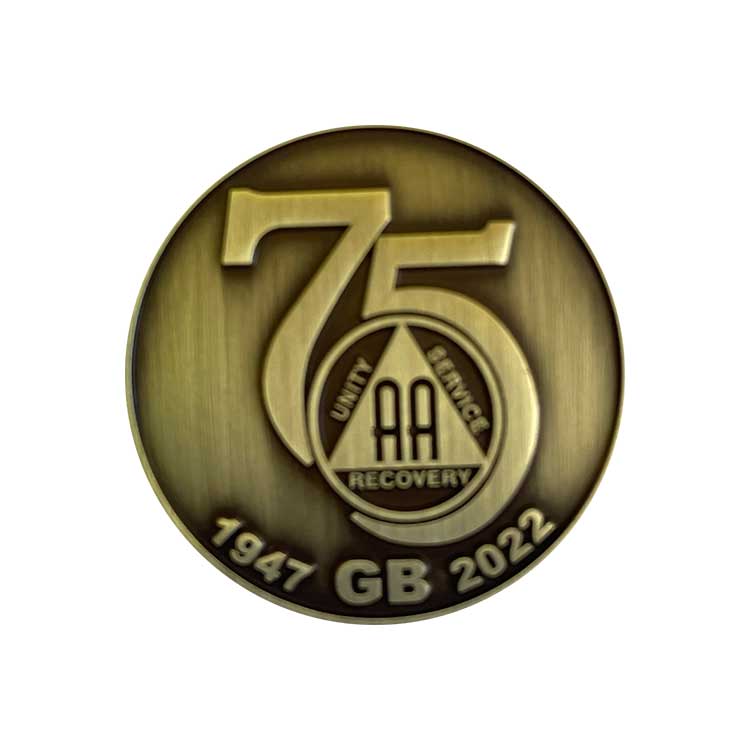 AA 75th Bronze Medal - Alcoholics Anonymous AA 75th Bronze Medal - Alcoholics Anonymous